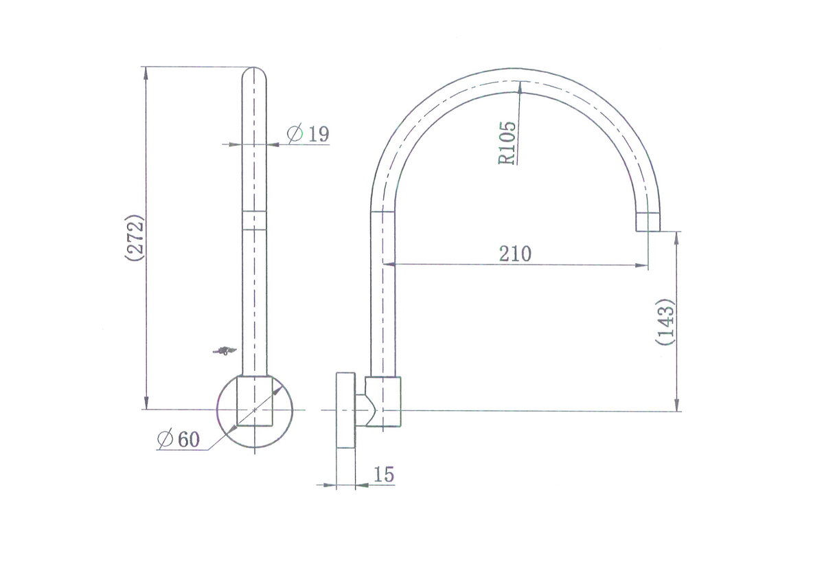 Ryker Bath Wall Spout Gun Metal – Fahmbathroom