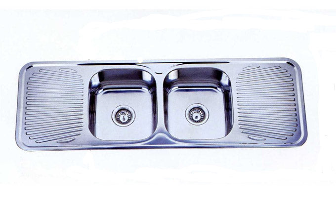 Kitchen Sink 1500 Double Bowl & Drainer | Polished Stainless Steel ...
